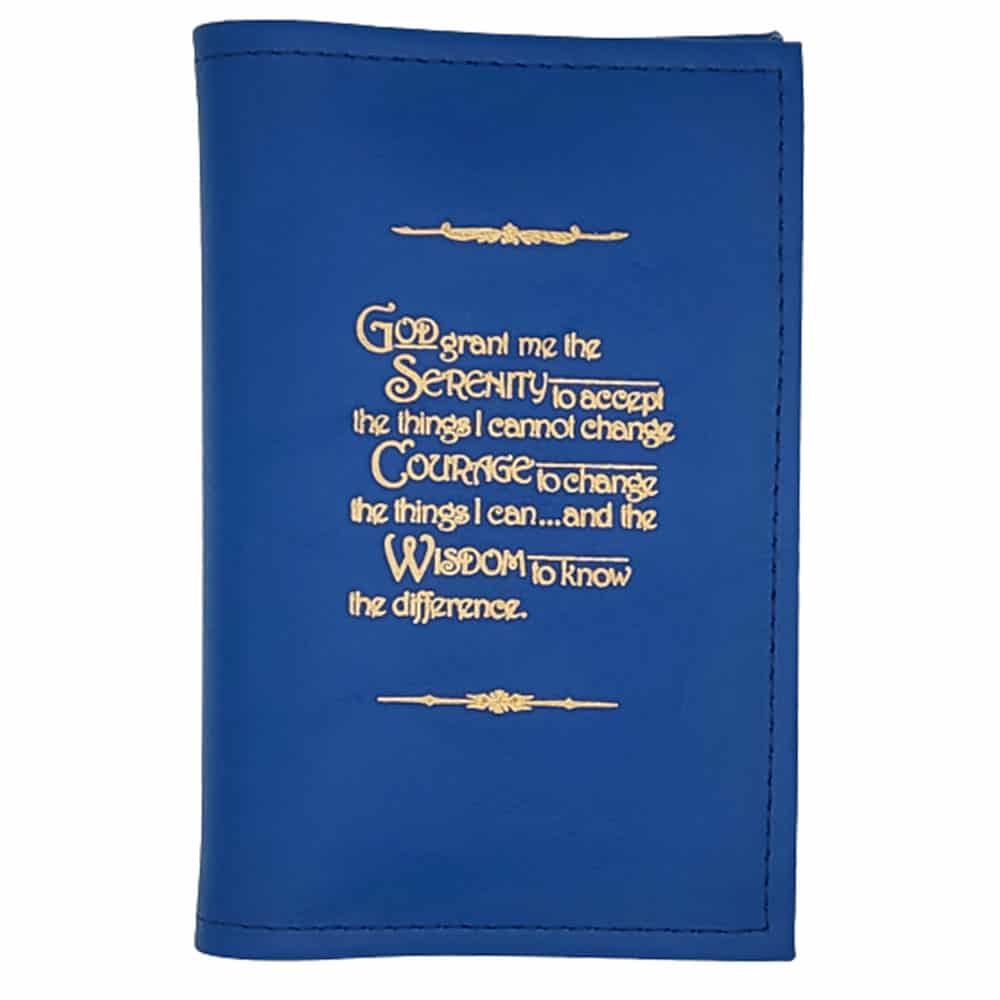 Single AA, ACA, and Hazelden Recovery Book Cover with Serenity Prayer